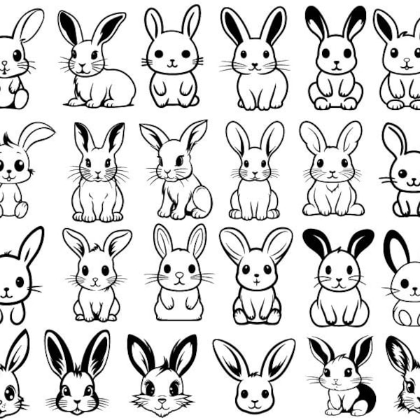 Cute Bunny Svg - Etsy