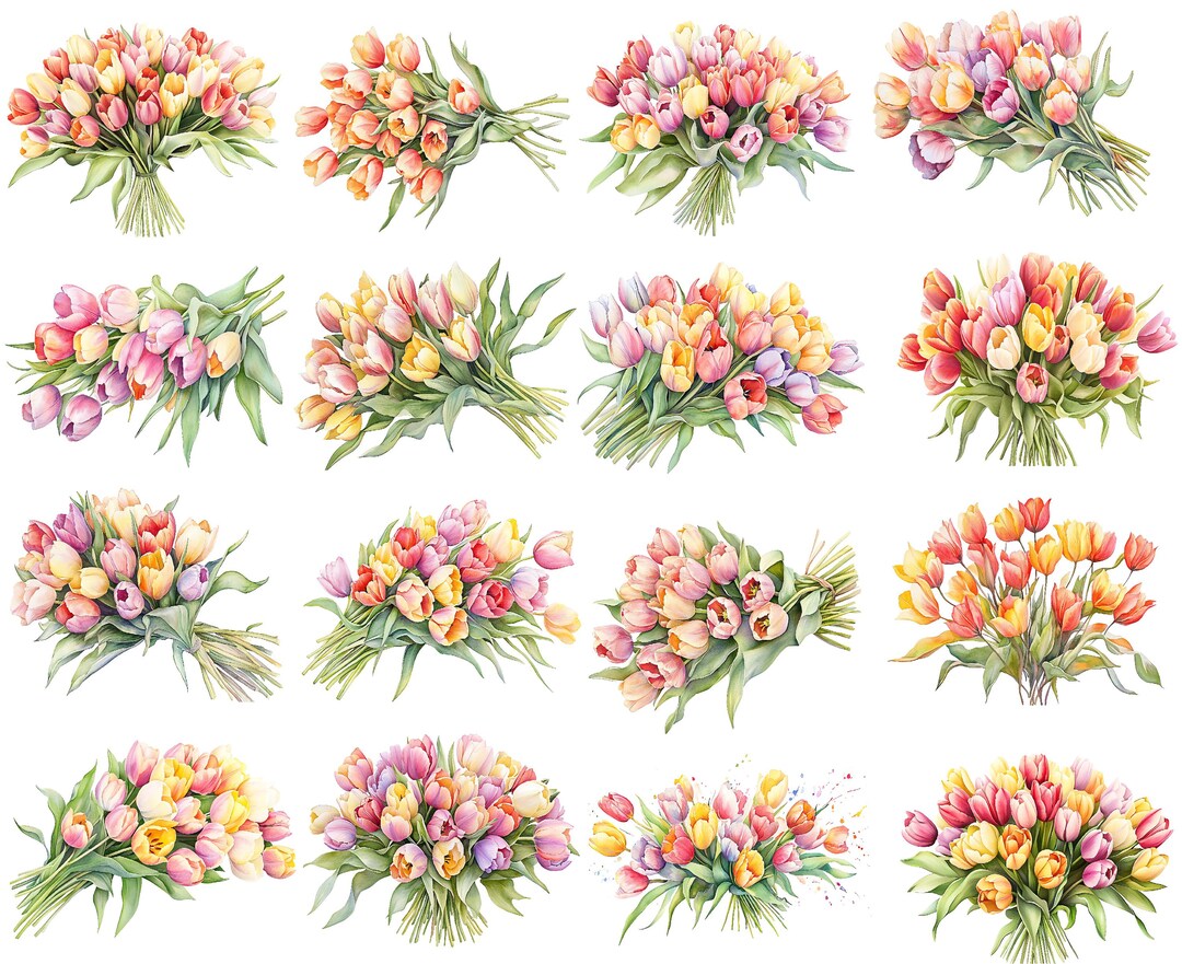 Watercolor Tulips Clipart, Tulip Flowers Png, Spring Flowers Clipart ...
