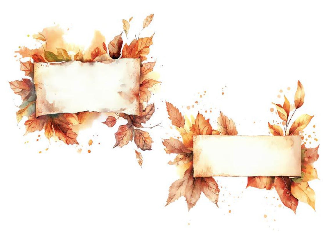 Watercolor Fall Frame Clipart, Watercolor Autumn Frame, Autumn Frames ...