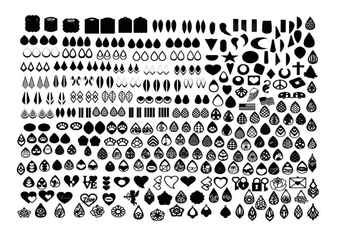 EARRINGS SVG , Earrings Bundle Svg , Earring Template, Earrings Cut ...