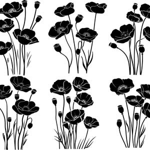 Poppies Svg, Poopy Flower Svg, Poppy Clipart, Poopy Cut File for Cricut ...