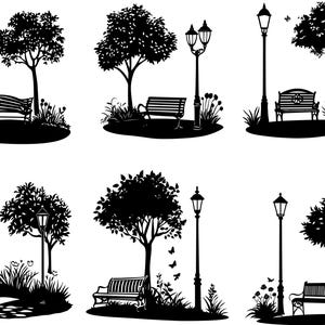 Park Scene Svg, Park Clipart, Park Scene Vector, Urban Nature Svg ...