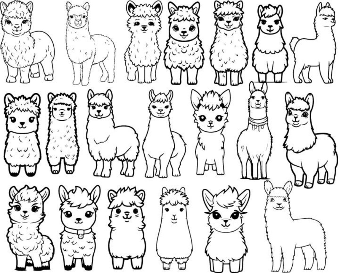Cartoon Llama Svg, Llama Bundle Svg, Alpaca Svg, Llama PNG Bundle ...