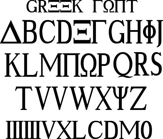 Greek Font Svg, Greek Font TTF, Greek Alphabet Omega Psi Phi SVG, Greek ...
