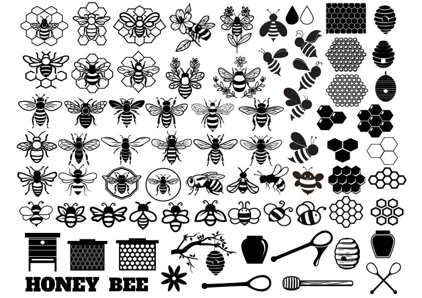 Bee Svg Bundle, Bee Clipart, Bee Cut Files for Cricut, Bees Vector, Bee ...