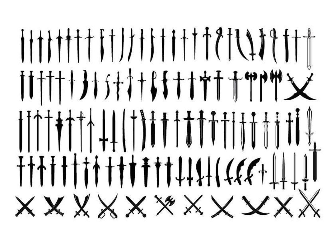 SWORDS SVG, Swords Bundle Svg, Swords Clipart, Weapons Svg, Swords Cut ...