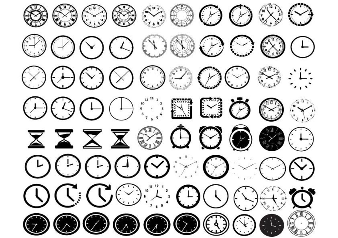 CLOCK SVG, Clock Face Svg, Clock Face Bundle Svg, Clock Face Clipart ...