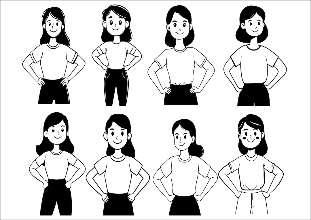 Cartoon Woman Svg, Woman Clipart, Cartoon Woman Clipart, Cute Girl Svg ...