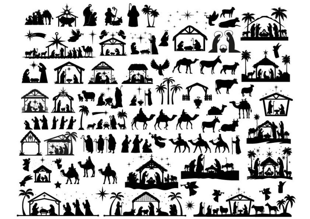 Nativity Scene SVG, Nativity Scene Clipart, Nativity SVG Bundle ...