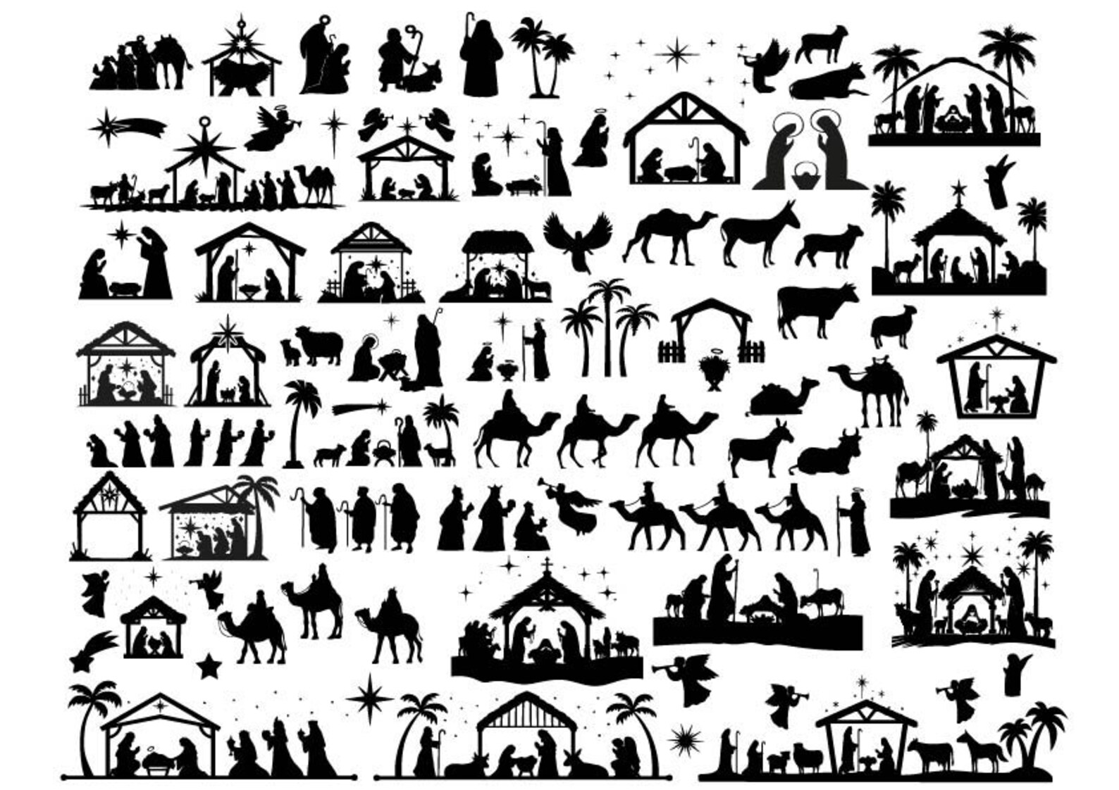 Krippe SVG, Krippe SVG Bundle, Krippe SVG, Weihnachten SVG, Krippe ...