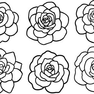 Rose Bundle Svg, Simple Rose Svg, Rose Clipart, Rose Cut Files for ...