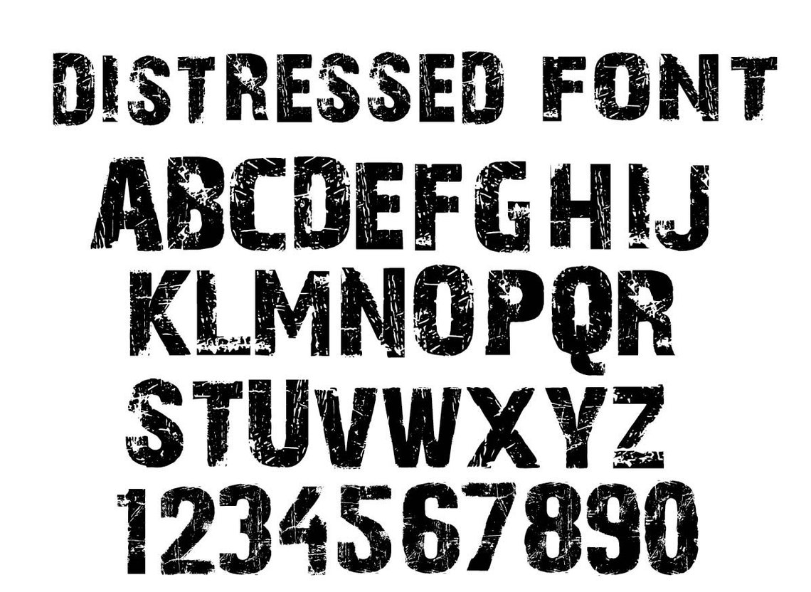 DISTRESSED FONT SVG Alphabet svg Files for Cricut | Etsy