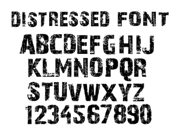 DISTRESSED FONT SVG Alphabet svg Files for Cricut | Etsy