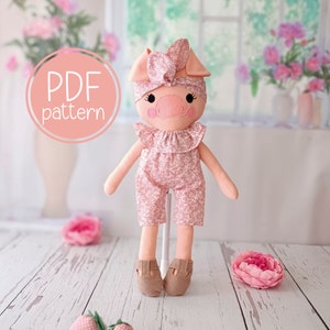 PIG Doll PDF Sewing Pattern and Step by Step Instructions- Beginner ...