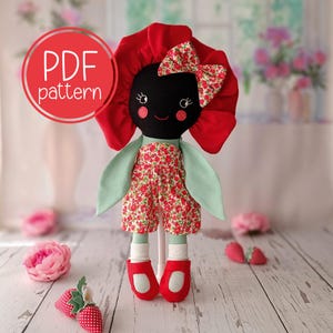 Flower Doll PDF Sewing Pattern and Step by Step Instructions- Beginner ...