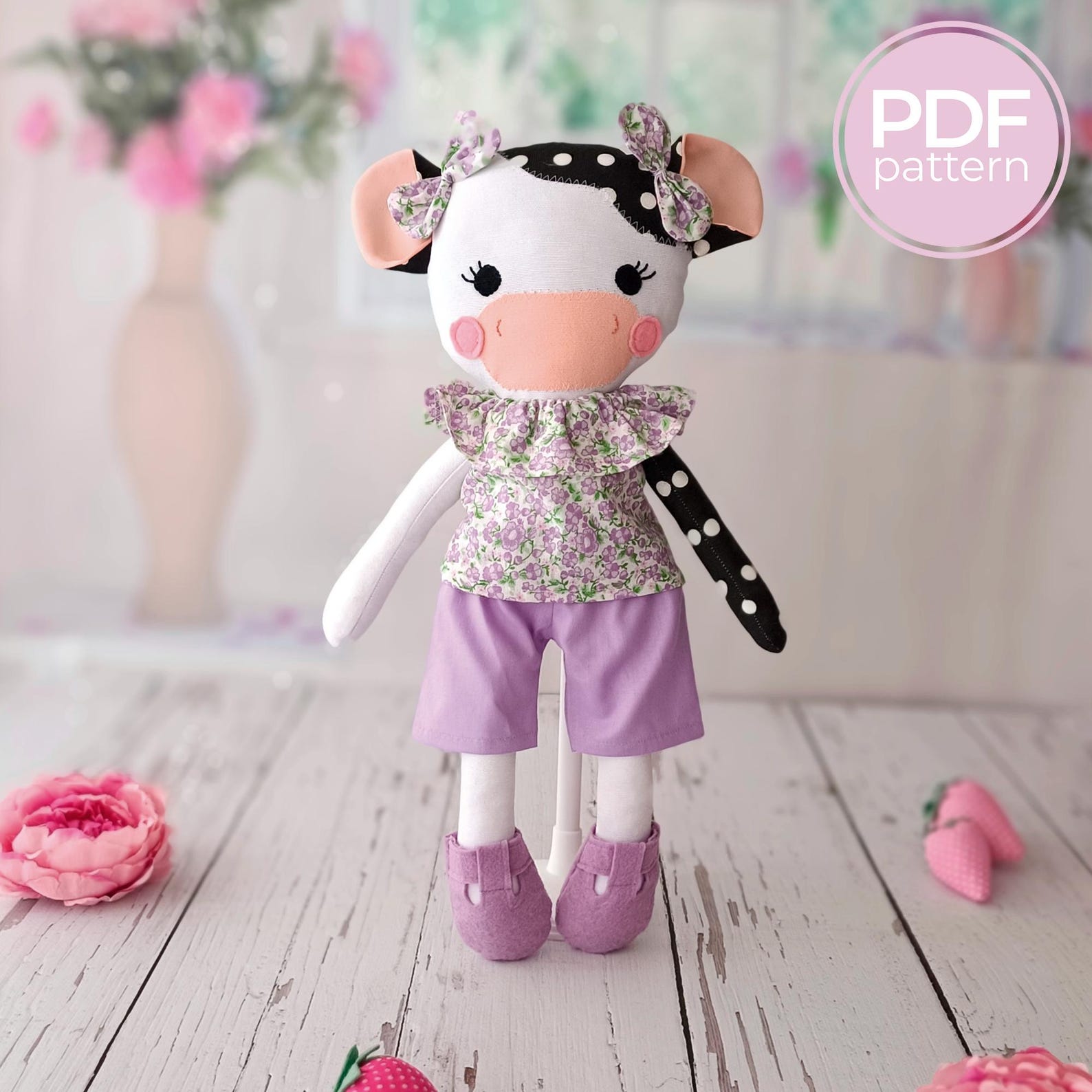 Cow Doll PDF Sewing Pattern and Step by Step Instructions- Beginner ...