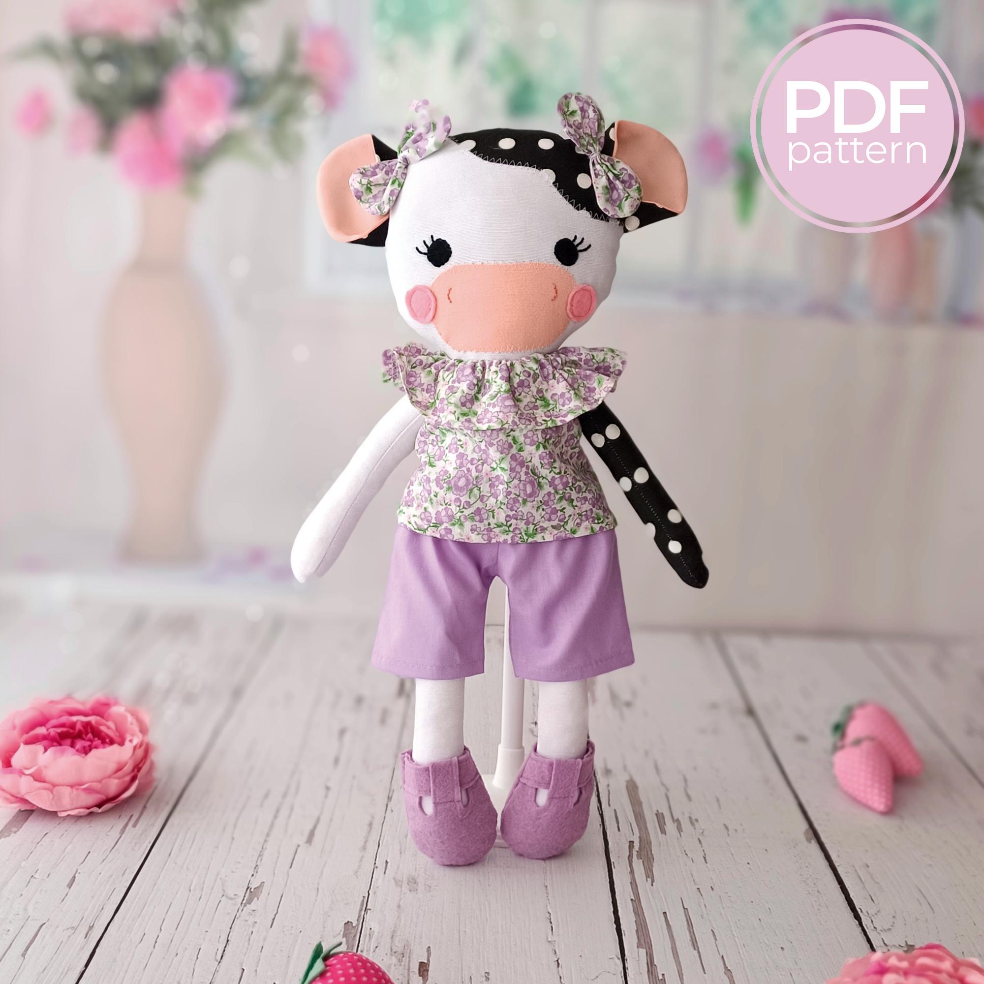 Cow Doll PDF Sewing Pattern and Step by Step Instructions- Beginner ...