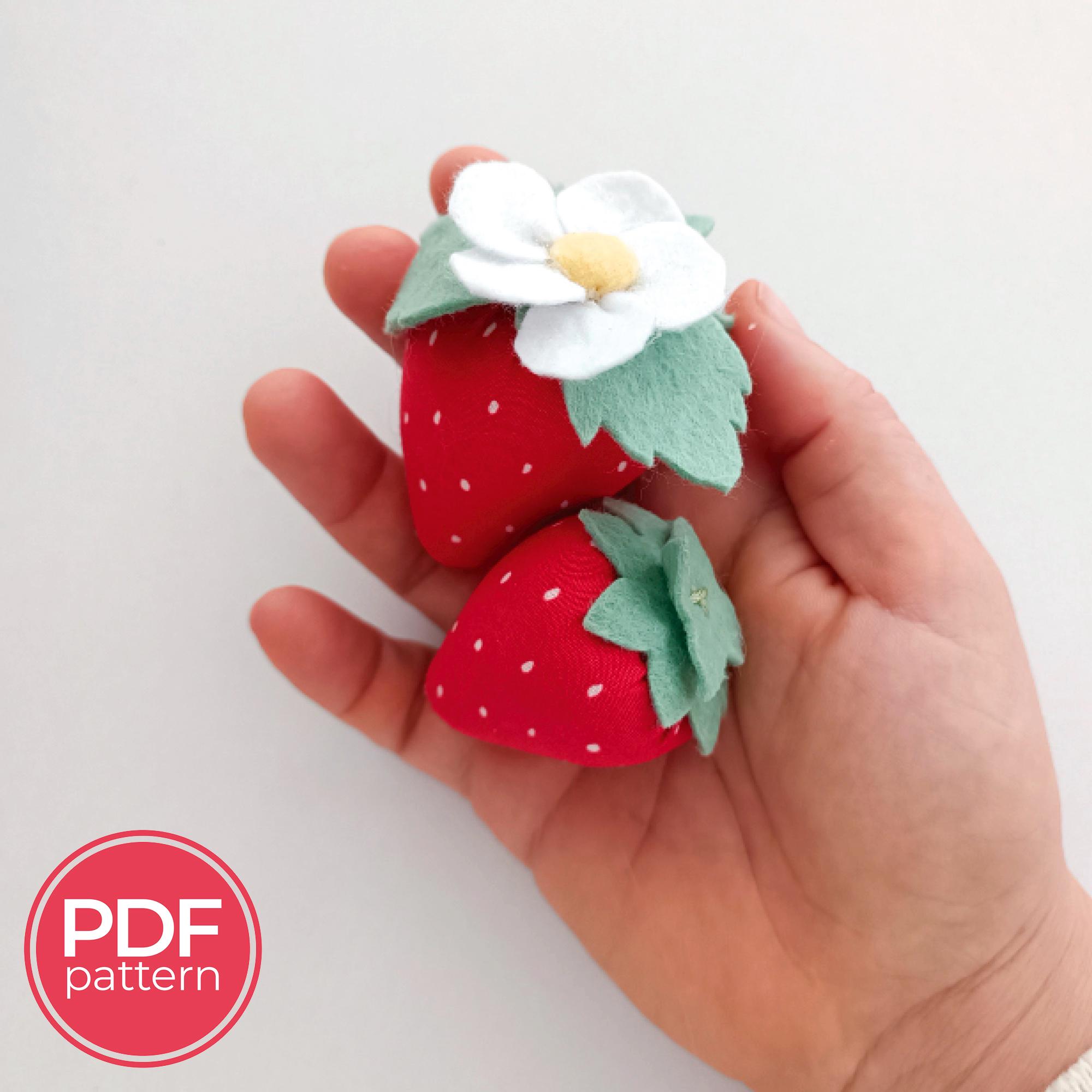 Fabric Strawberries PDF Sewing Pattern and Step by Step Instructions ...