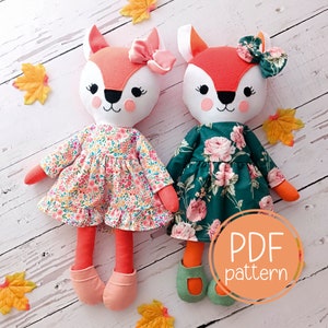 Fox Doll PDF Sewing Pattern and Step by Step Instructions Beginner ...