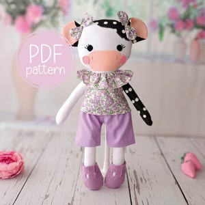 Cow Doll PDF Sewing Pattern and Step by Step Instructions- Beginner ...
