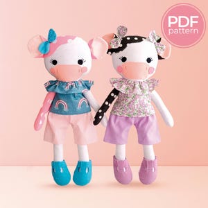 Cow Doll PDF Sewing Pattern and Step by Step Instructions- Beginner ...