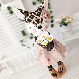 Lovely Leopard Fabric Doll, Great One of a Kind Baby Gift for Cherished ...
