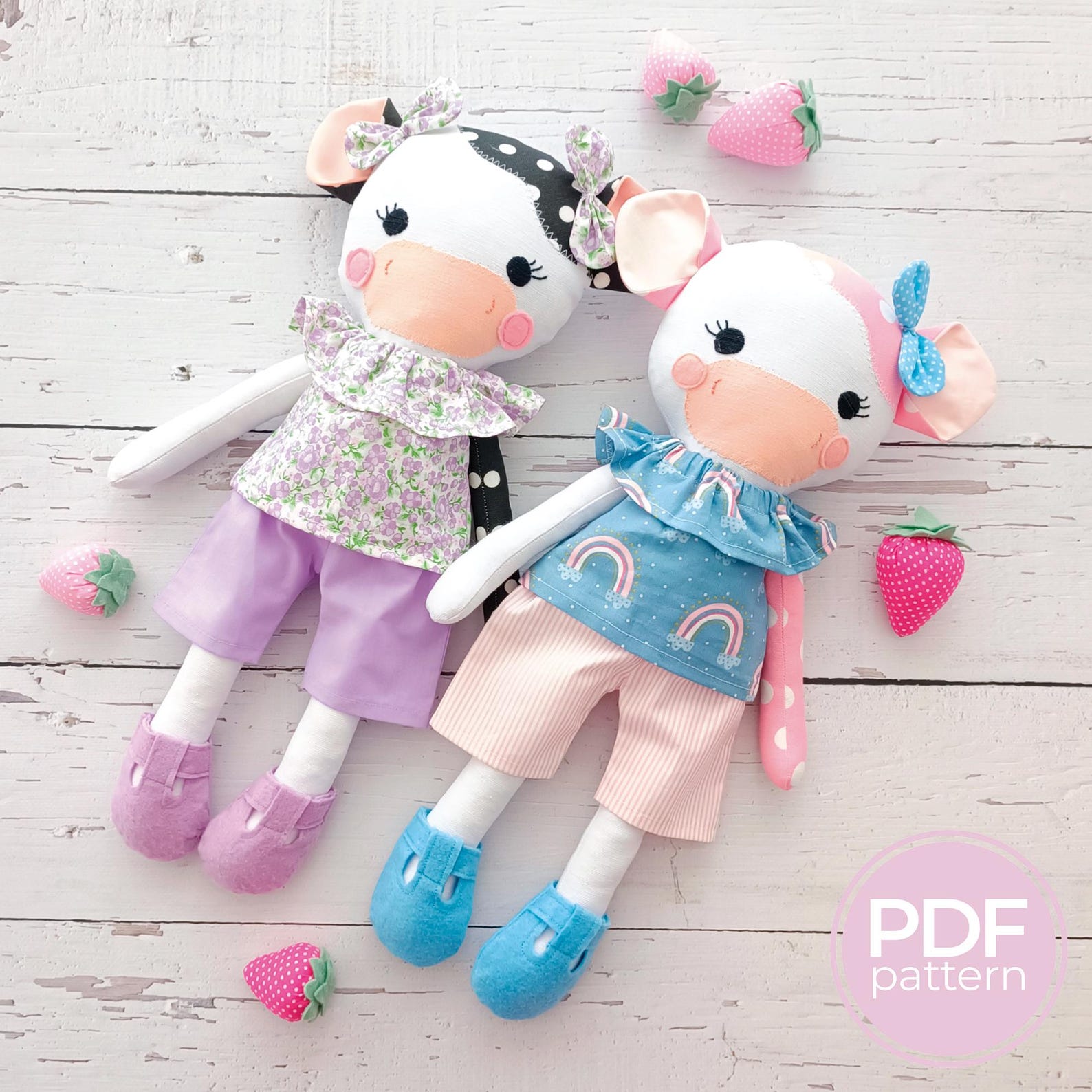 Cow Doll PDF Sewing Pattern and Step by Step Instructions- Beginner ...