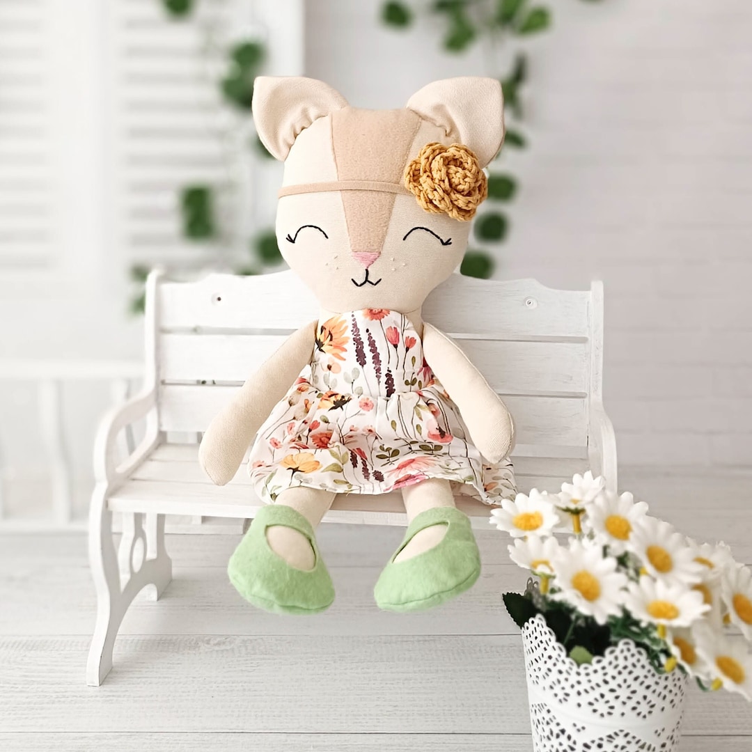 Sweet Soft Cat Doll, Great One of a Kind Baby Girl Gift for Cuddly ...