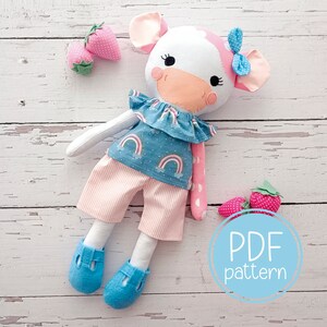 Cow Doll PDF Sewing Pattern and Step by Step Instructions- Beginner ...
