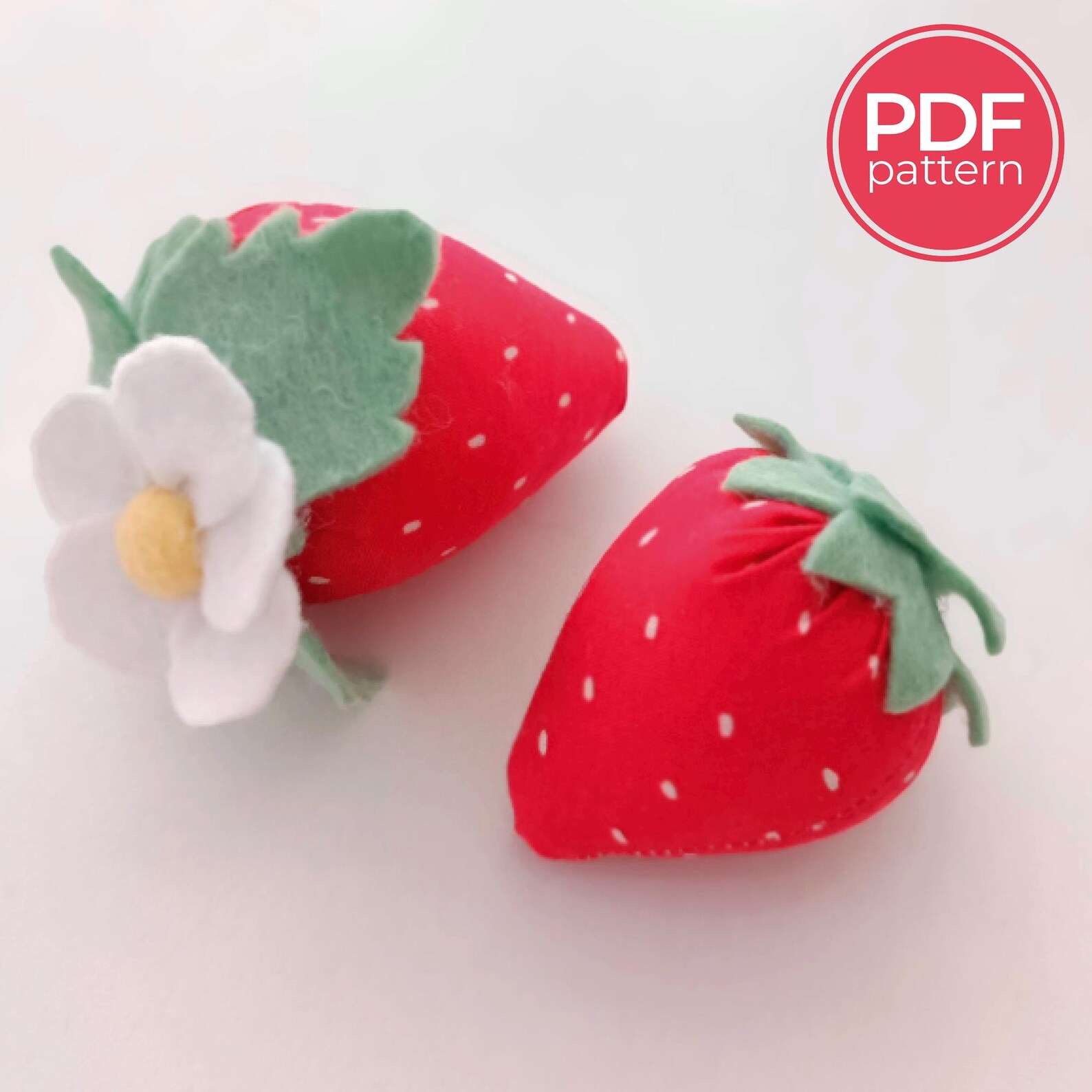 Fabric Strawberries PDF Sewing Pattern and Step by Step Instructions ...