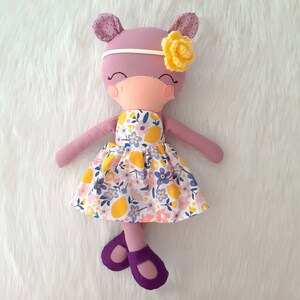Handmade Hippo Rag Doll: Purple Linen Dress-up Plushie - Etsy