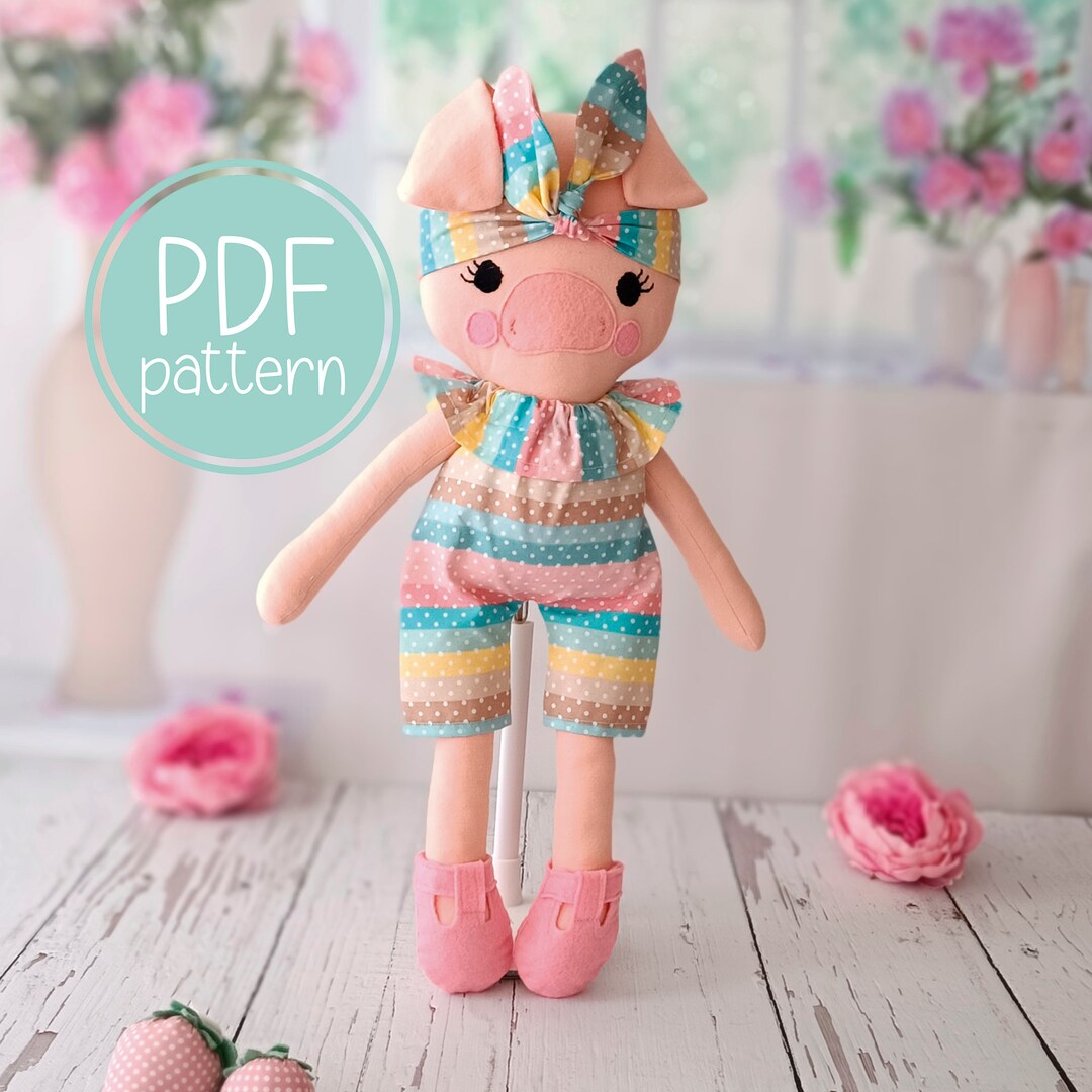 PIG Doll PDF Sewing Pattern and Step by Step Instructions- Beginner ...