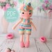 Flower Doll PDF Sewing Pattern and Step by Step Instructions- Beginner ...