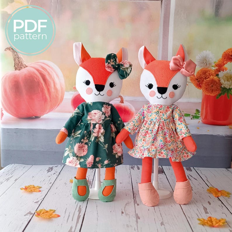 Fox Doll PDF Sewing Pattern and Step by Step Instructions- Beginner ...