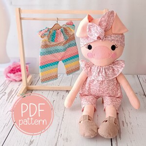 PIG Doll PDF Sewing Pattern and Step by Step Instructions- Beginner ...