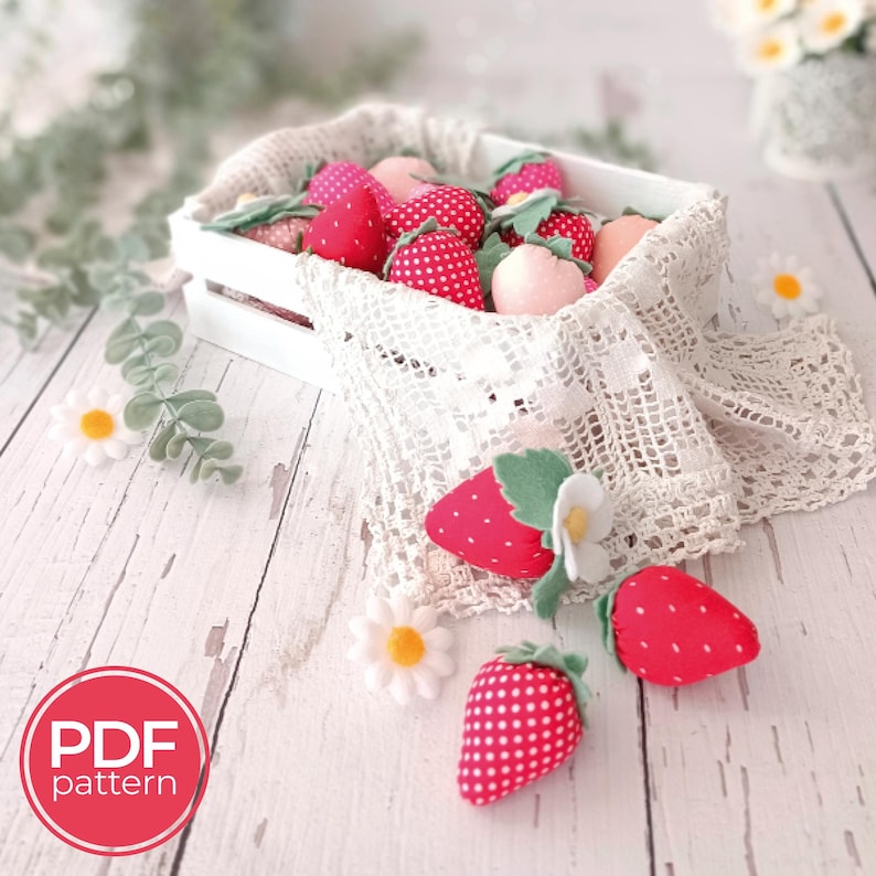 Fabric Strawberries PDF Sewing Pattern and Step by Step Instructions ...