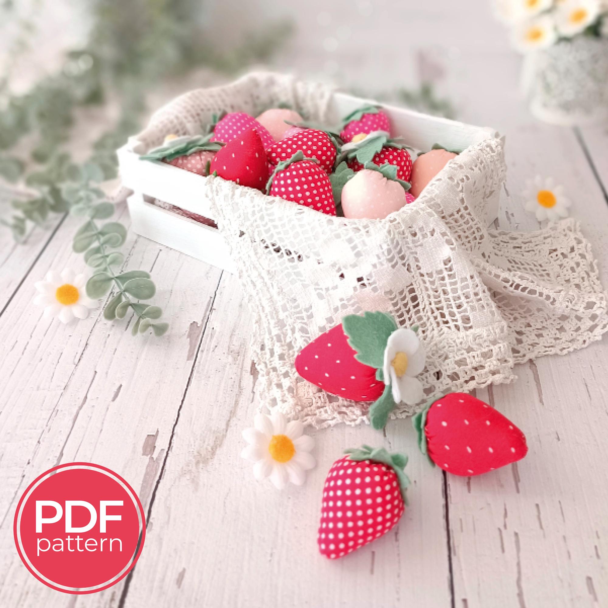 Fabric Strawberries PDF Sewing Pattern and Step by Step Instructions ...