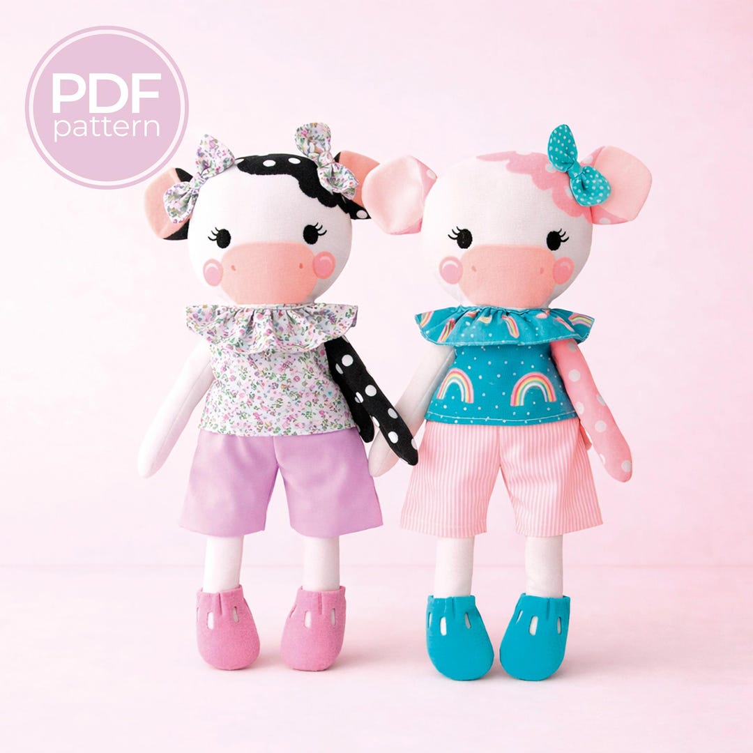 Cow Doll PDF Sewing Pattern and Step by Step Instructions- Beginner ...