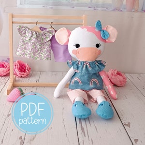 Cow Doll PDF Sewing Pattern and Step by Step Instructions- Beginner ...