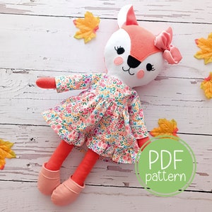 Fox Doll PDF Sewing Pattern and Step by Step Instructions Beginner ...
