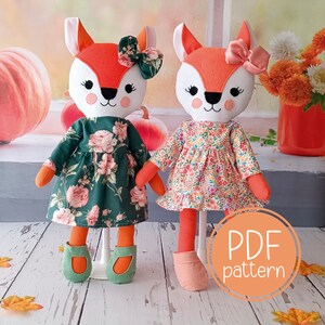 Fox Doll PDF Sewing Pattern and Step by Step Instructions Beginner ...
