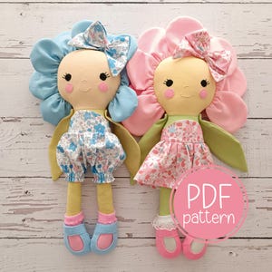 Flower Doll PDF Sewing Pattern and Step by Step Instructions- Beginner ...
