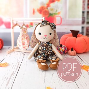 Bunny Doll PDF Sewing Pattern and Step by Step Instructions- Beginner ...