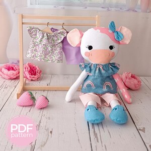 Cow Doll PDF Sewing Pattern and Step by Step Instructions- Beginner ...