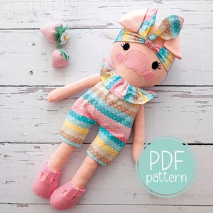 PIG Doll PDF Sewing Pattern and Step by Step Instructions- Beginner ...