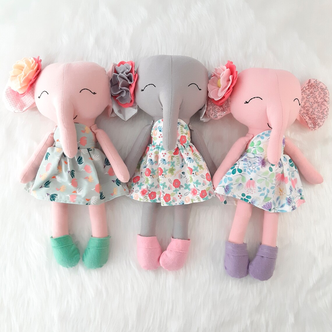 Cute Handmade Elephant Doll One of a Kind Little Girl | Etsy