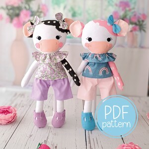 Cow Doll PDF Sewing Pattern and Step by Step Instructions- Beginner ...