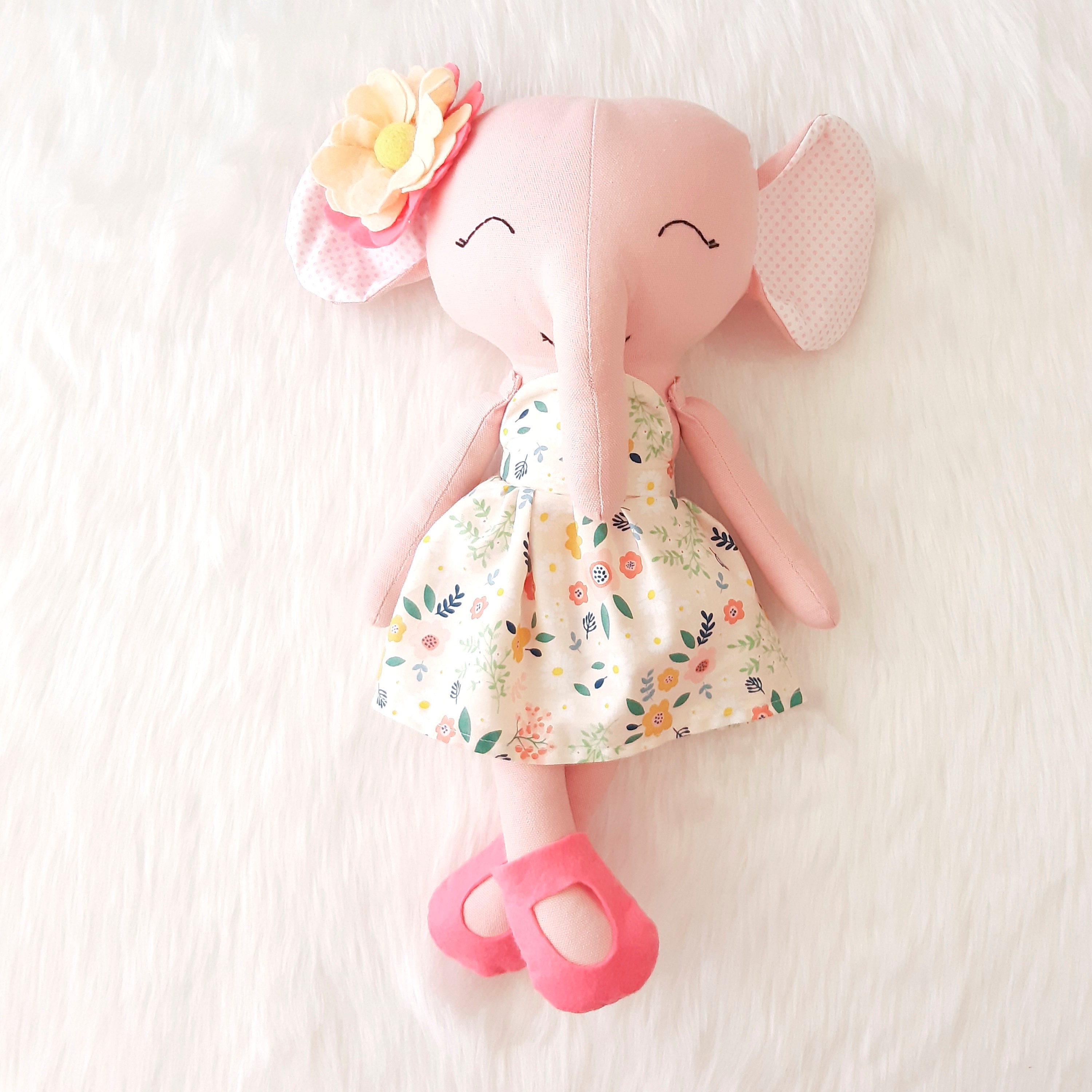 Cute Handmade Elephant Doll one of a kind little girl | Etsy