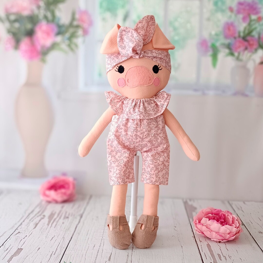 Handmade Pig Rag Doll, Great Birthday Gift for Imaginative Play and Fun ...