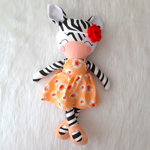 Handmade Zebra Rag Doll, Baby's First Soft Toy, Great Birthday Gift for ...